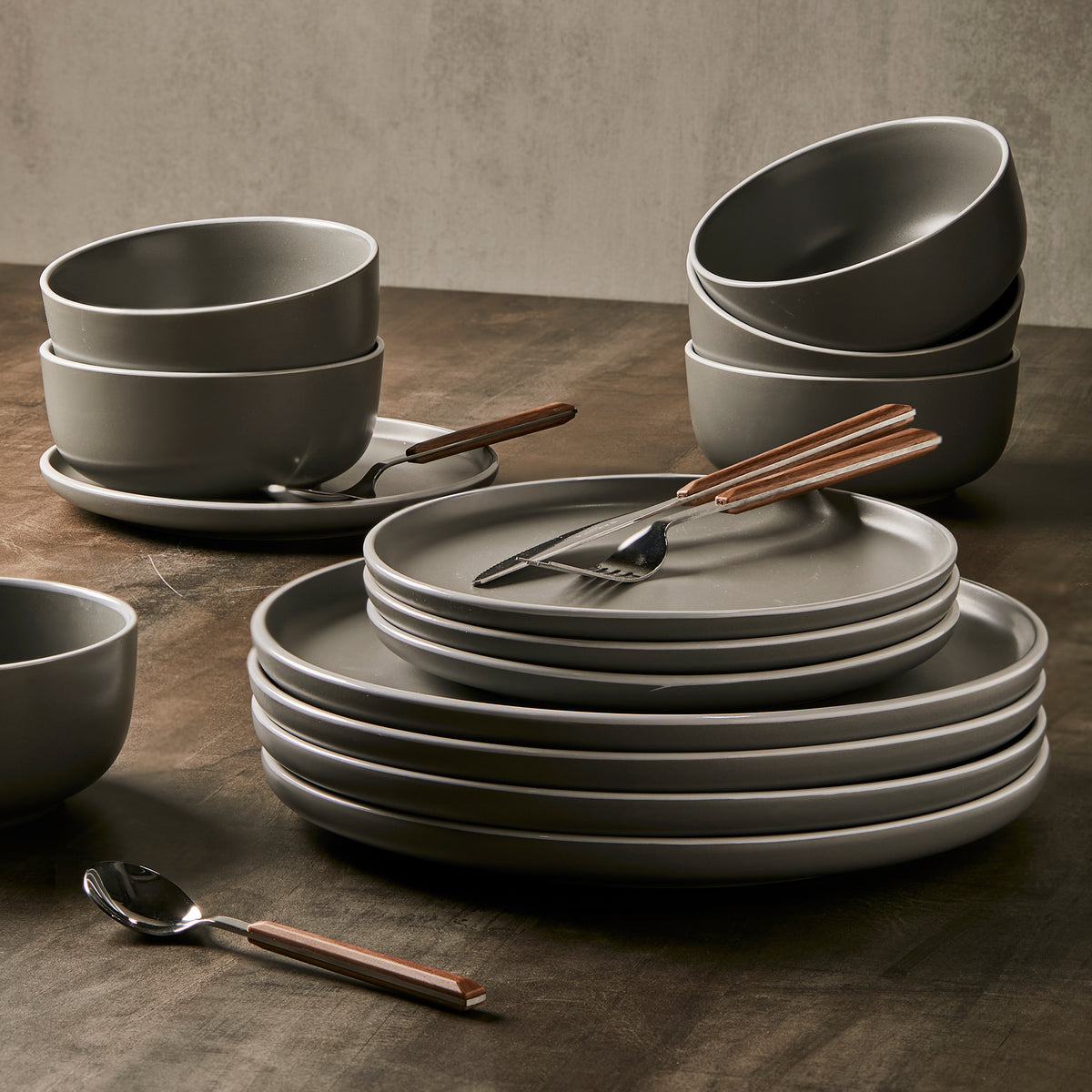 Sakura Japan | Set Vajilla Sakura Grey 4 Personas 12 Piezas